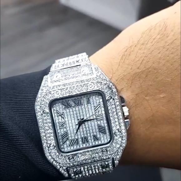Accessories | Mens Custom Fully Silver Ice Out Sport Iced Cz Vvs ...